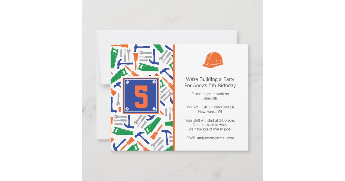 Tools Birthday Invitation For Picture | Zazzle
