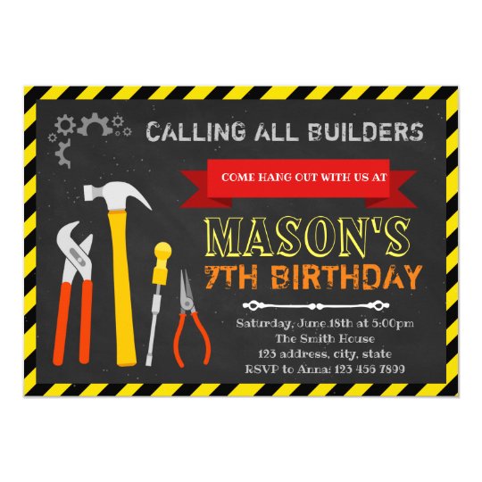 Tools birthday party invitation | Zazzle.com