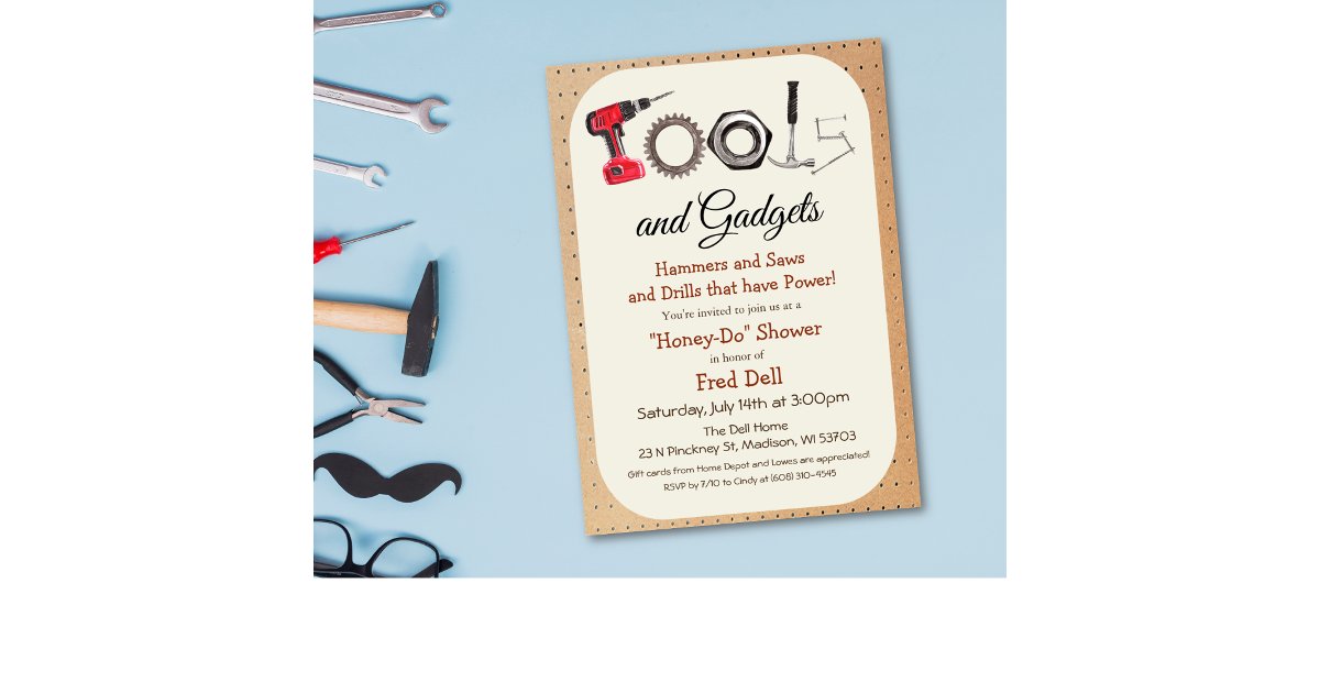 Tools & Gadgets Honey Do Shower Invitation | Zazzle