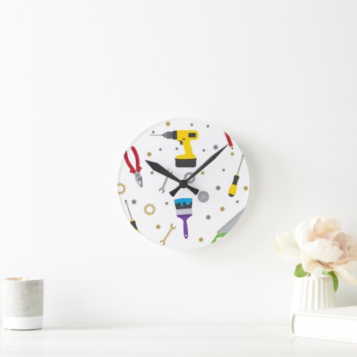 Tools Handyman Round Clock | Zazzle