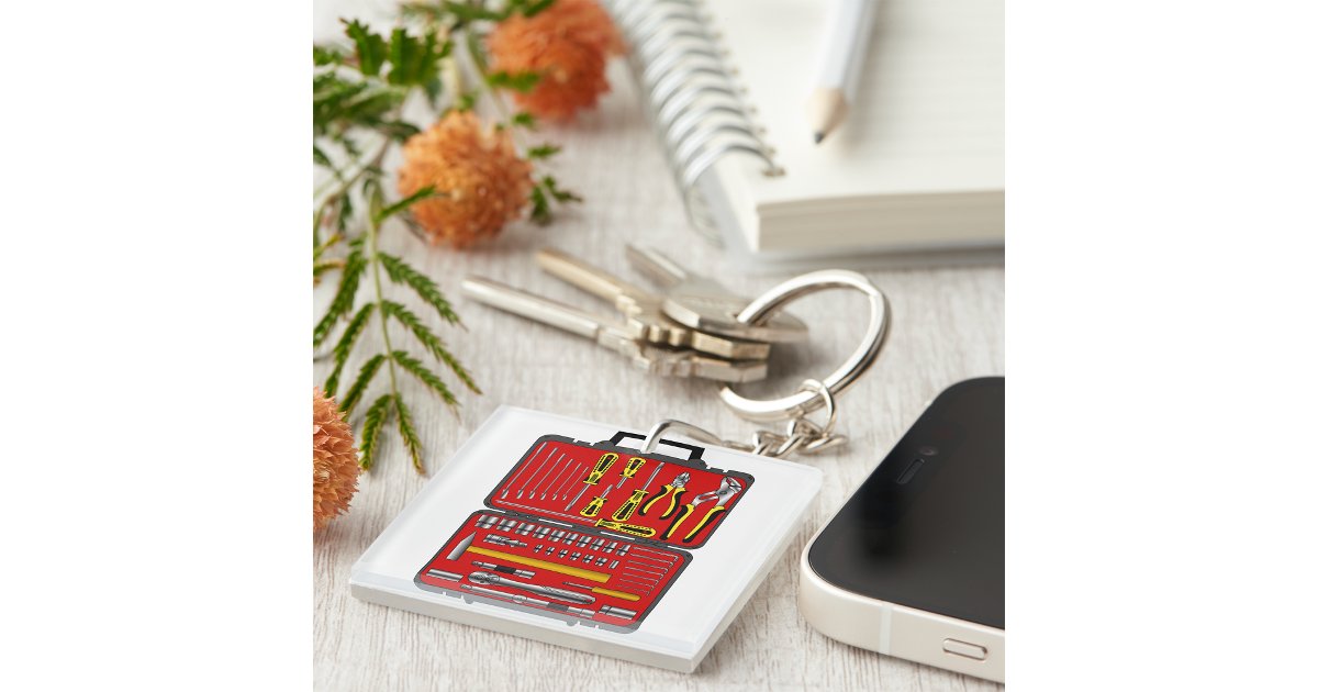 Tools In A Tool Box Keychain | Zazzle