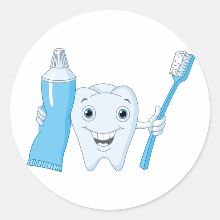 Tooth And Toothbrush Stickers | Zazzle.com