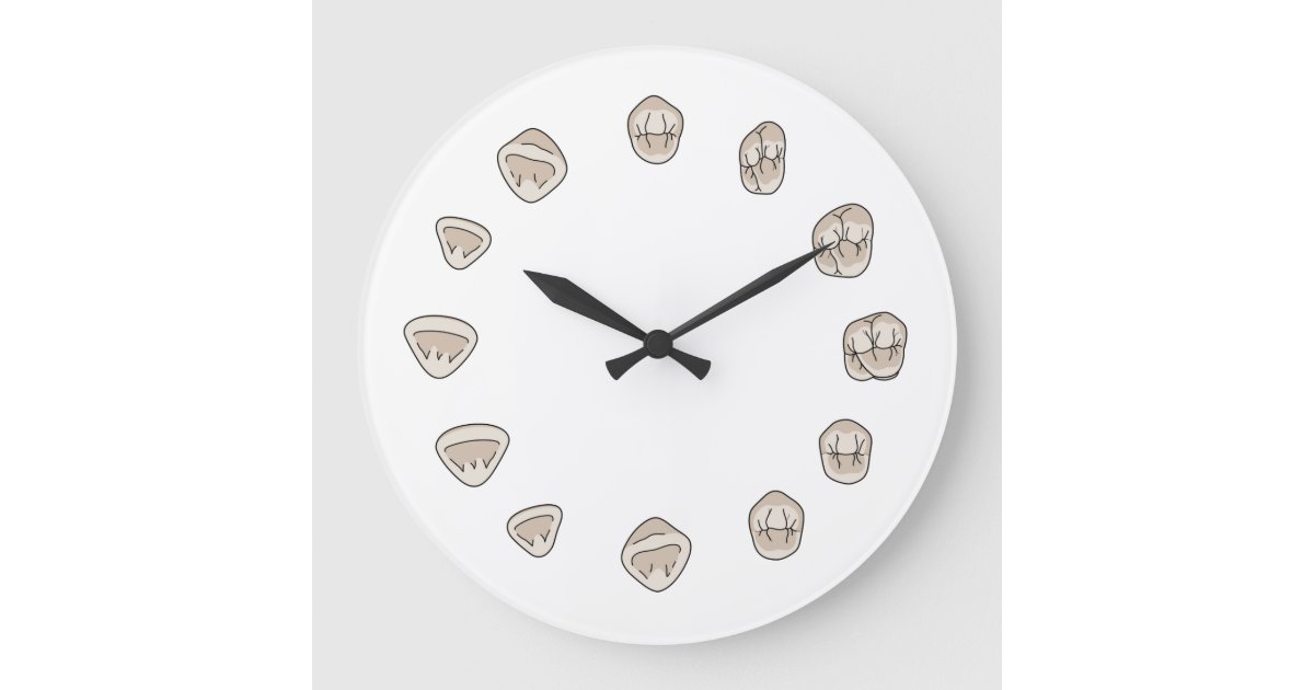 Tooth Clock (Large) | Zazzle