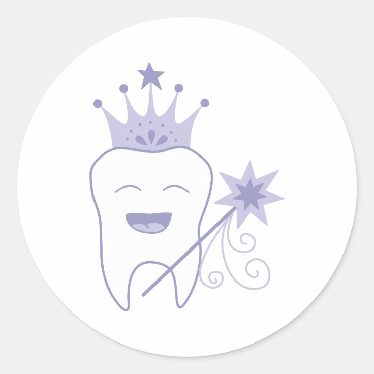 Tooth Fairy Classic Round Sticker | Zazzle