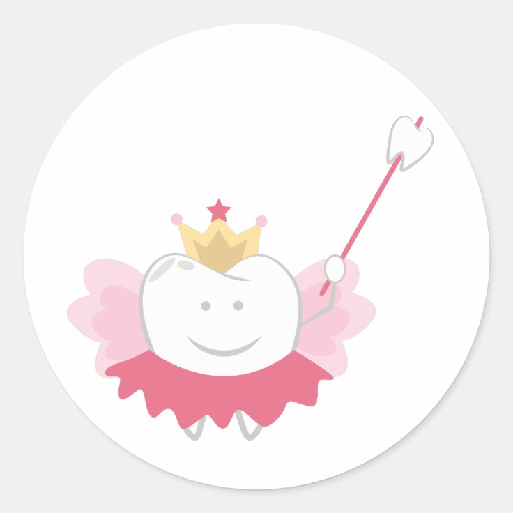 Tooth Fairy Classic Round Sticker | Zazzle