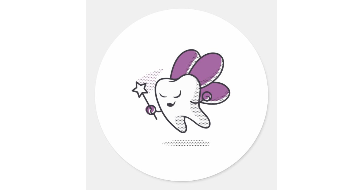 Tooth fairy classic round sticker | Zazzle
