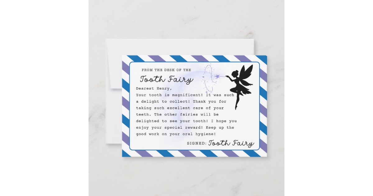 Tooth Fairy Custom Note Printable Invitation | Zazzle