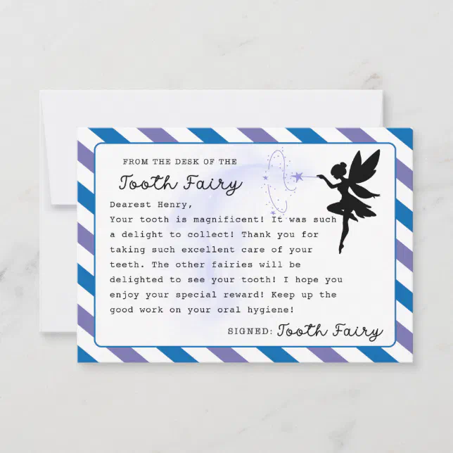 Tooth Fairy Custom Note Printable Invitation | Zazzle