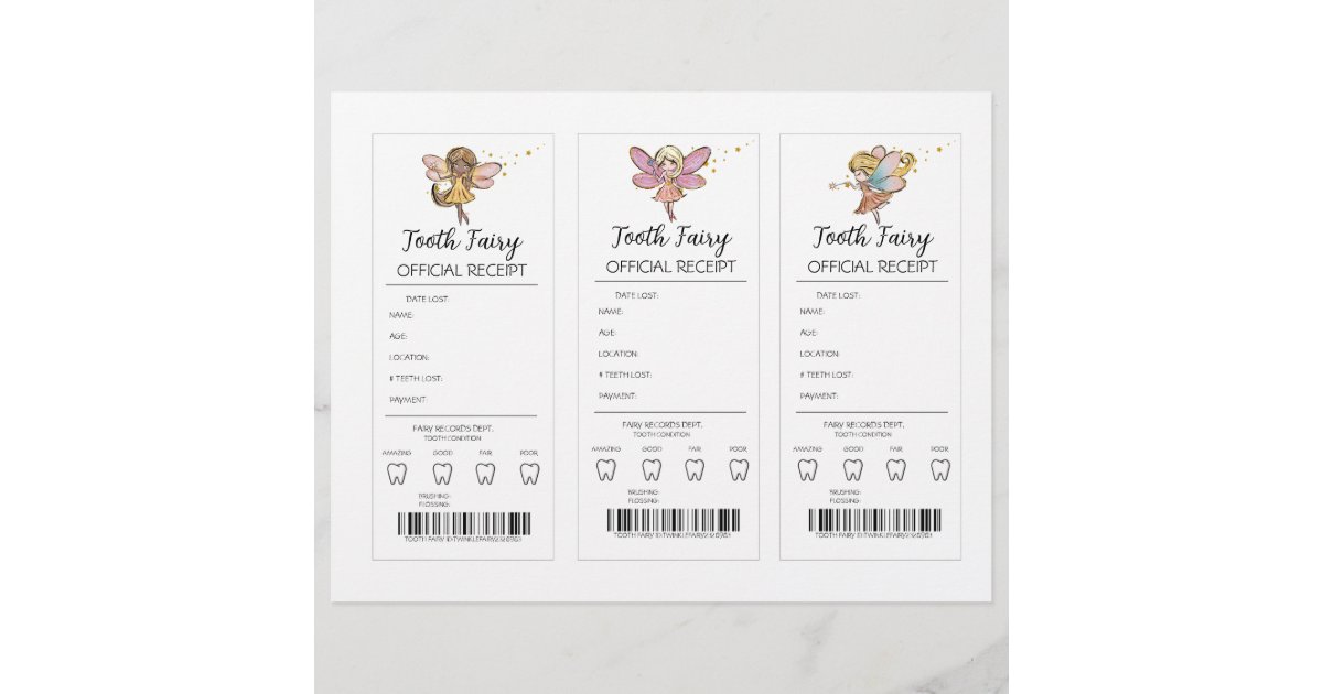 Tooth Fairy Receipt | Zazzle