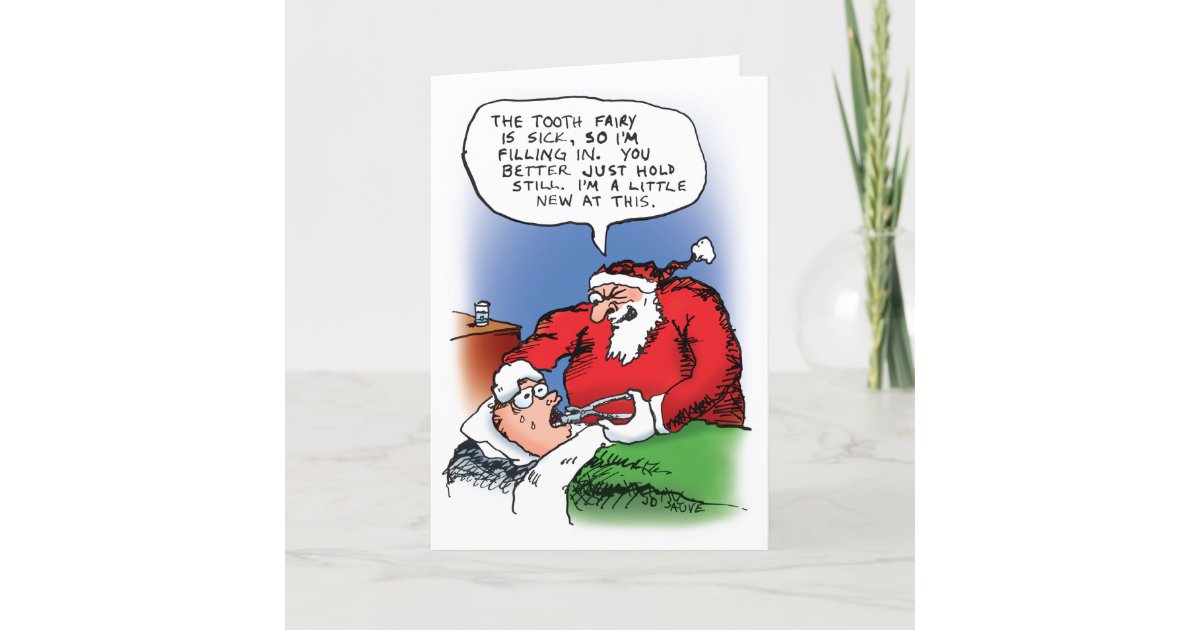 Tooth Fairy Santa Holiday Card | Zazzle