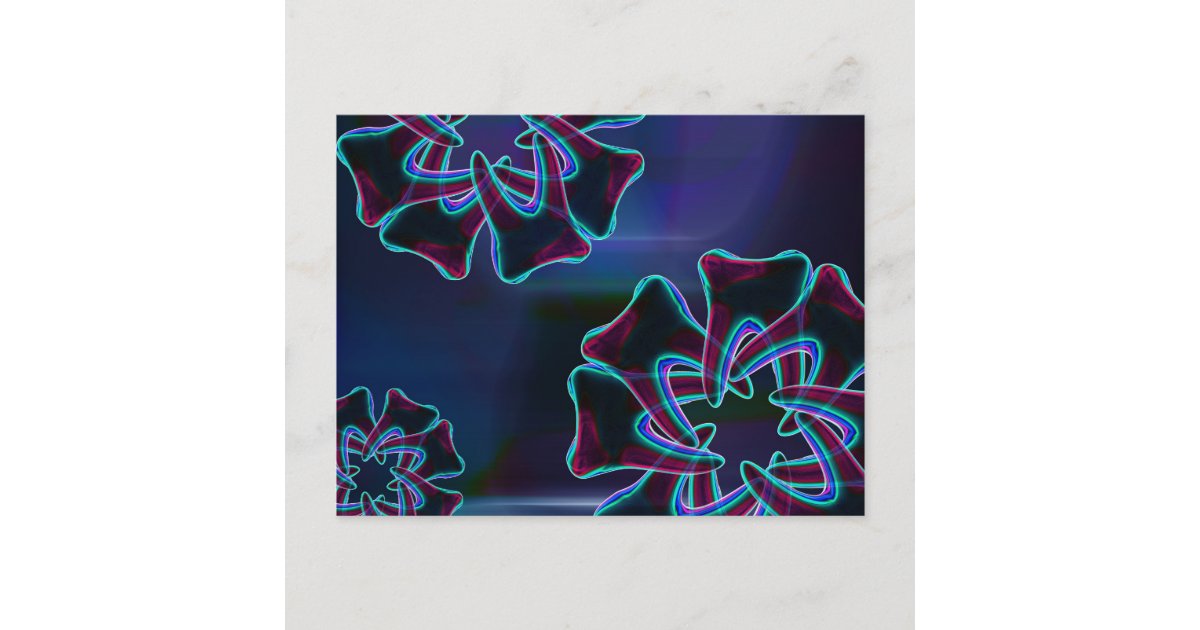 Tooth Flower Design Blue Dental Art Postcard | Zazzle
