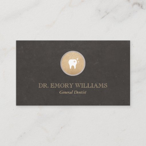 Tooth | Gold & Silver Elegant Dental Business Card | Zazzle