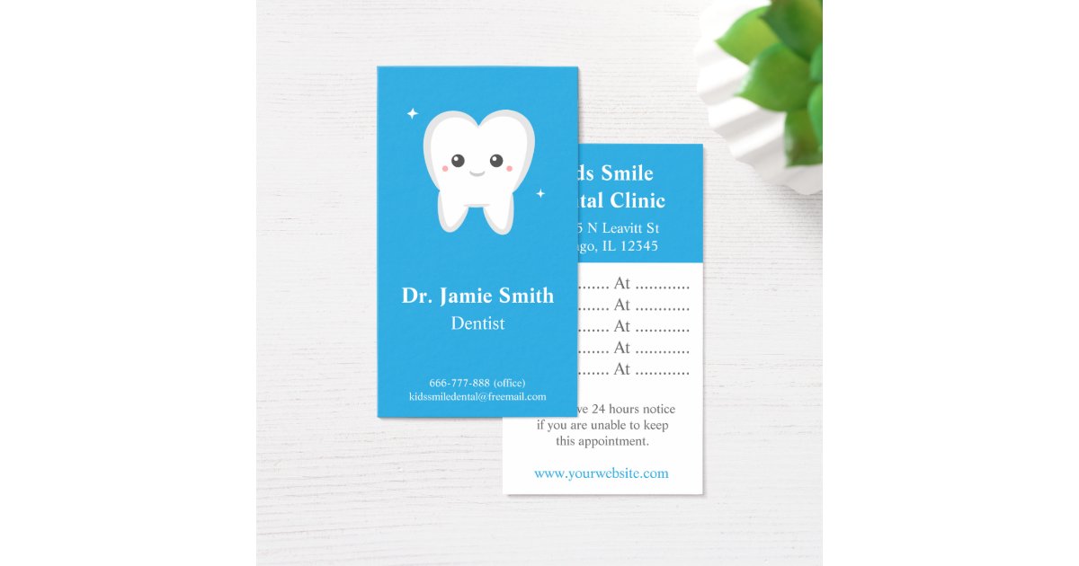 Tooth, Kids Dental, Business and Appointment Cards | Zazzle.com