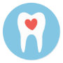 Tooth silhouette love heart dentist dental sticker | Zazzle