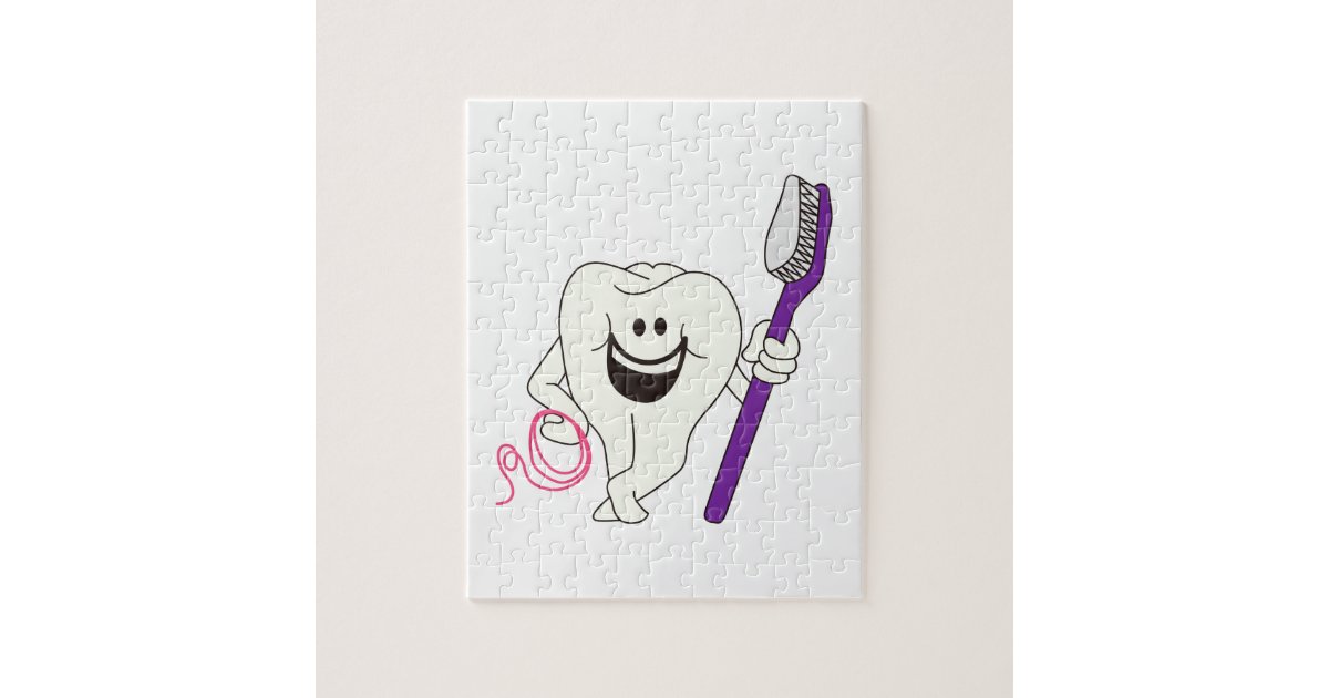 Tooth with Brush Jigsaw Puzzle | Zazzle.com