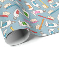 Toothbrush & Toothpaste Pattern Wrapping Paper | Zazzle