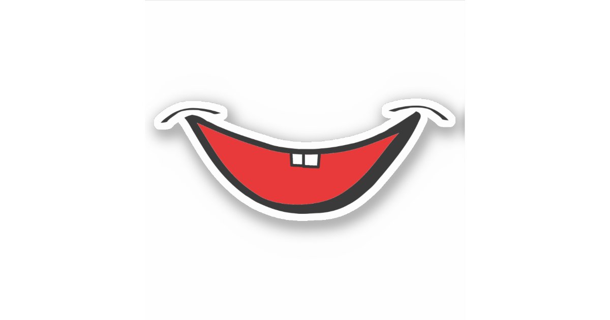 Toothless Smile Illustration Sticker | Zazzle