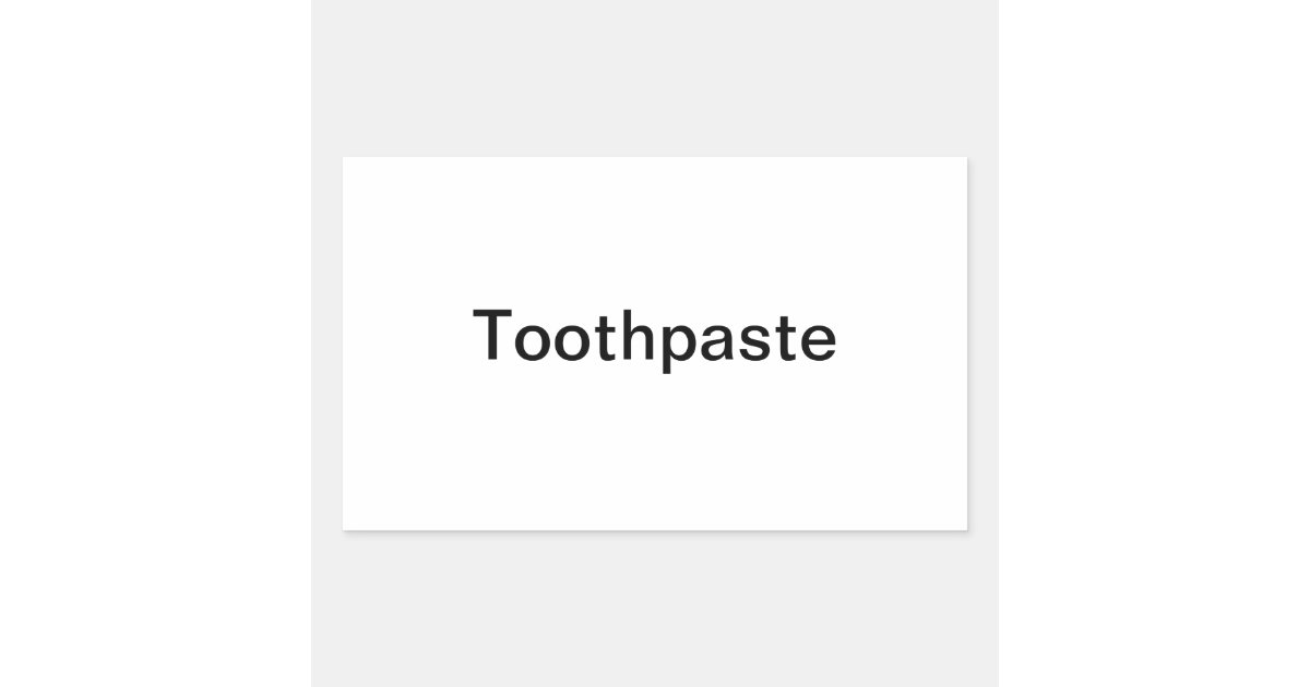 Toothpaste Label/ Rectangular Sticker | Zazzle