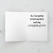 **TOOTING MY HORN** SAYS CRANE CONGRATULATIONS CARD | Zazzle