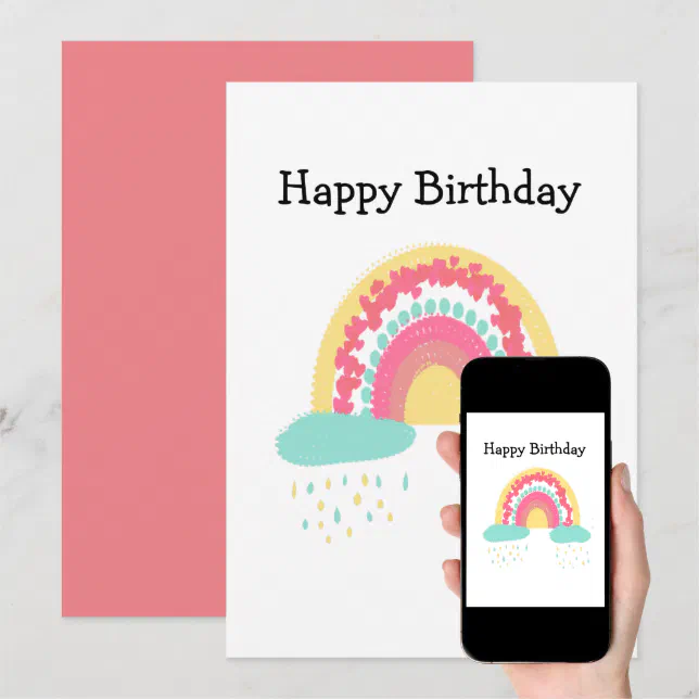 Tootsie Fruity Rainbow Happy Birthday Invitation | Zazzle