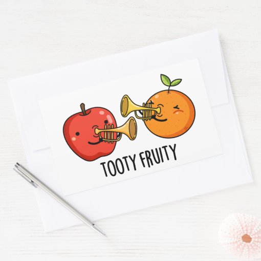Tooty Fruity Funny Fruit Musician Pun Rectangular Sticker | Zazzle