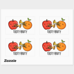 Tooty Fruity Funny Fruit Musician Pun Rectangular Sticker | Zazzle