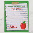 Top 10 Award! Teacher Letterhead Stationery | Zazzle.com