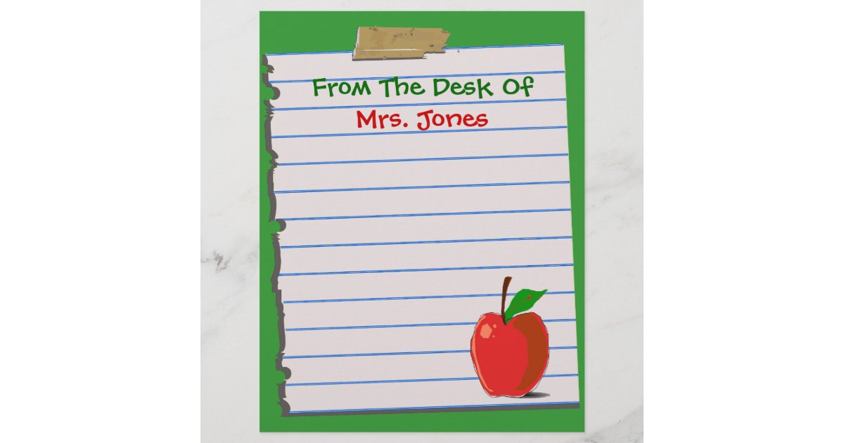 Top 10 Award! Teacher Letterhead Stationery | Zazzle