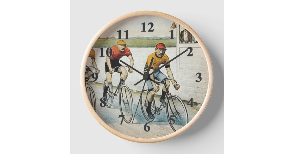 TOP Cycling Old School Clock | Zazzle