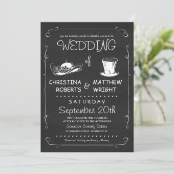 Top Hat Wedding Invitations Template | Zazzle