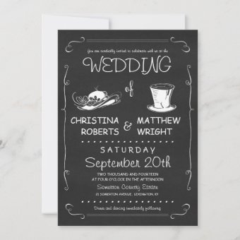 Top Hat Wedding Invitations Template | Zazzle