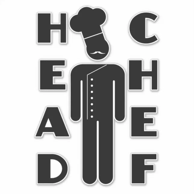 Top Head Chef Boss in the Kitchen Funny Sticker | Zazzle