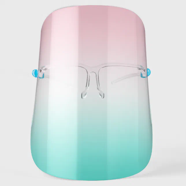 Top Light Pink Bottom Turquoise Ombre Face Shield | Zazzle