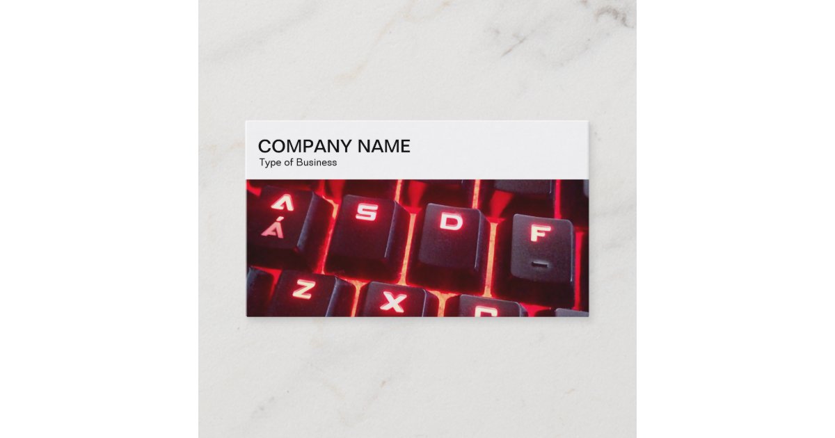 Top Panel - Glowing Keyboard Business Card | Zazzle