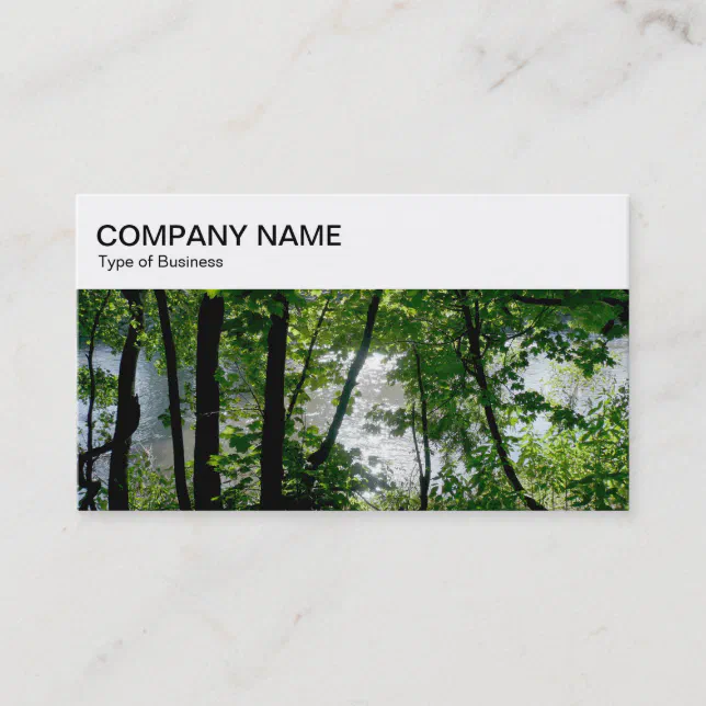 Top Panel - Trees by a River Business Card | Zazzle