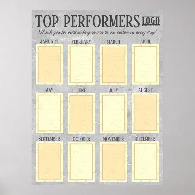 Top performer employee of the month photo display poster | Zazzle