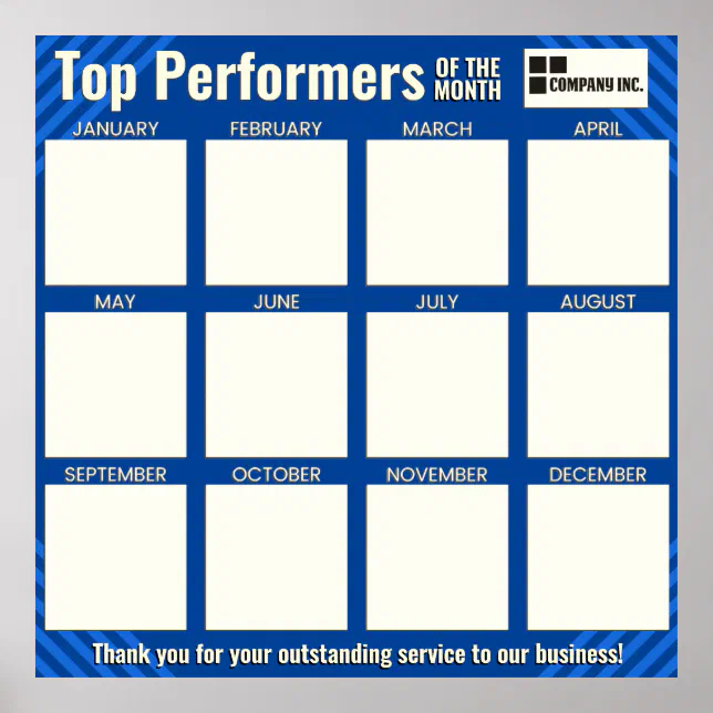 top performers employee of the month photo display poster | Zazzle