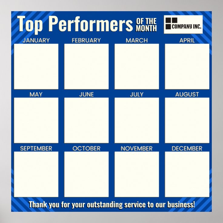 top performers employee of the month photo display poster | Zazzle
