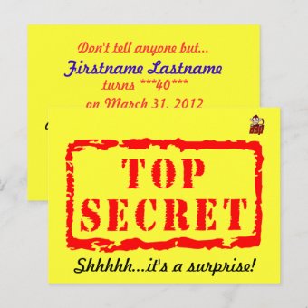 Top secret birthday surprise party invitation | Zazzle
