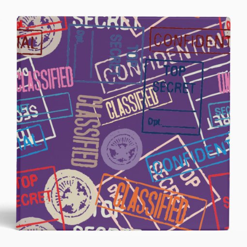 Top Secret Classified Confidential Design 3 Ring Binder | Zazzle