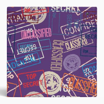 Top Secret Classified Confidential Design 3 Ring Binder | Zazzle