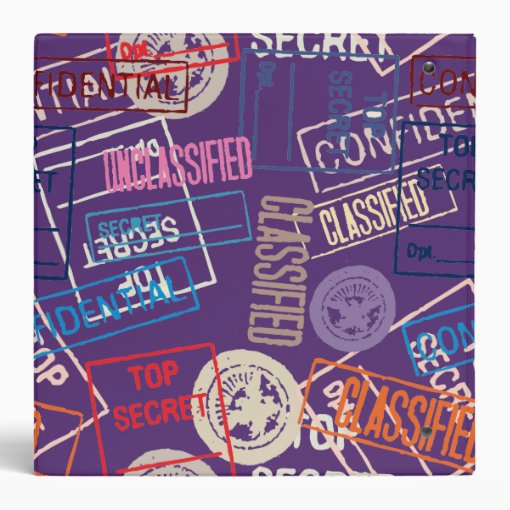 Top Secret Classified Confidential Design 3 Ring Binder | Zazzle