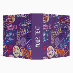 Top Secret Classified Confidential Design 3 Ring Binder | Zazzle
