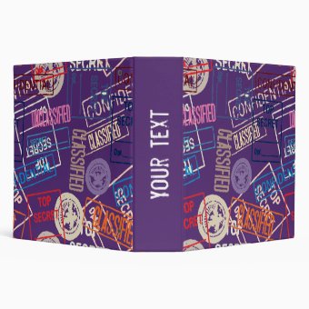 Top Secret Classified Confidential Design 3 Ring Binder | Zazzle