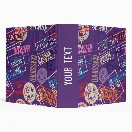 Top Secret Classified Confidential Design 3 Ring Binder | Zazzle
