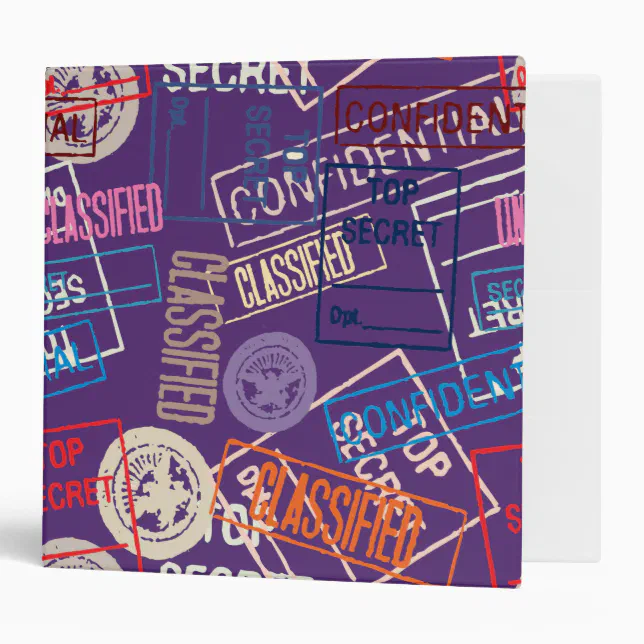 Top Secret Classified Confidential Design 3 Ring Binder | Zazzle