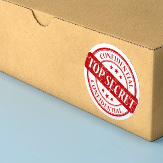 Top Secret Confidential Stamp White Red Classic Round Sticker | Zazzle