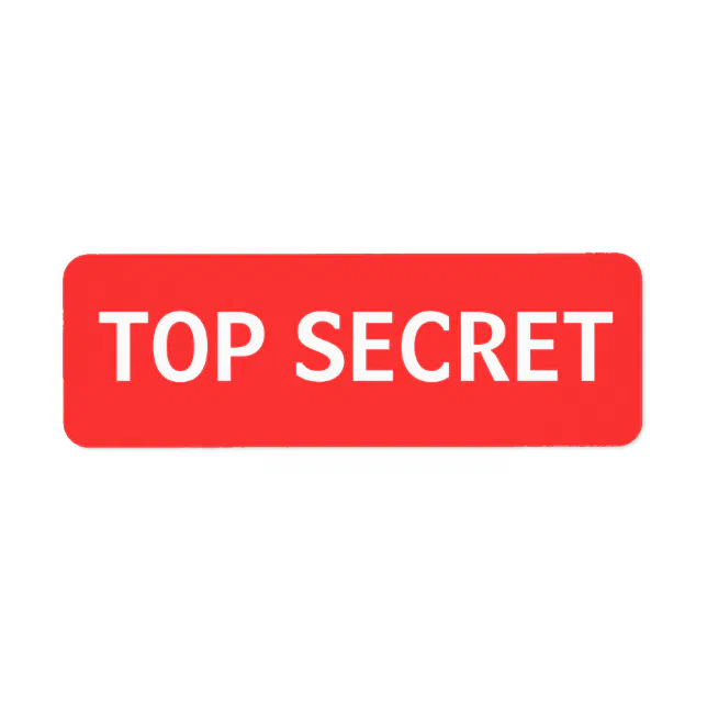 TOP SECRET LABEL | Zazzle