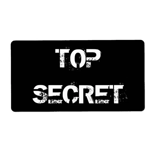 TOP SECRET LABELS | Zazzle