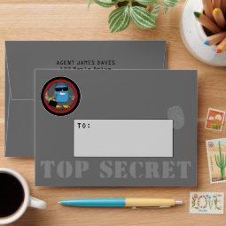 TOP SECRET MISSION Spy Party Envelope | Zazzle